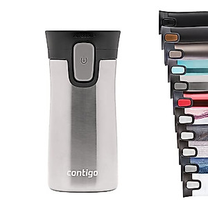 Contigo Unisex's Pinnacle Autoseal Thermobecher, Edelstahl-Reisebecher, Isolierbecher, auslaufsicher, Kaffeebecher to Go, Travel Mug mit Easy-Clean-Deckel, BPA-frei, 300 ml, Stainless Steel