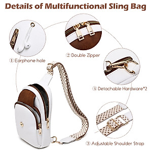 Eslcorri Small Sling Bag for Women Trendy - Crossbody Fanny Packs for Women Leather Multipurpose Cross Body Belt Chest Bag Anti Theft Sling Purse with Adjustable Strap for Casual Travel Shopping