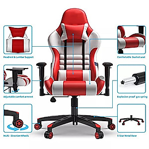 LUKEO Game Chairs Adjustable Office Chair Ergonomic Computer Armchair Gaming Chair LOL Computer Chair Cafe