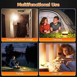 Yizhet 2 Pack LED Camping Lantern, USB Rechargeable Camping Lamp Flashlights & Power Bank, Camping Light with Magnetic Base 3 Modes Waterproof Portable Outdoor Tent Light for Hiking Fishing Camping