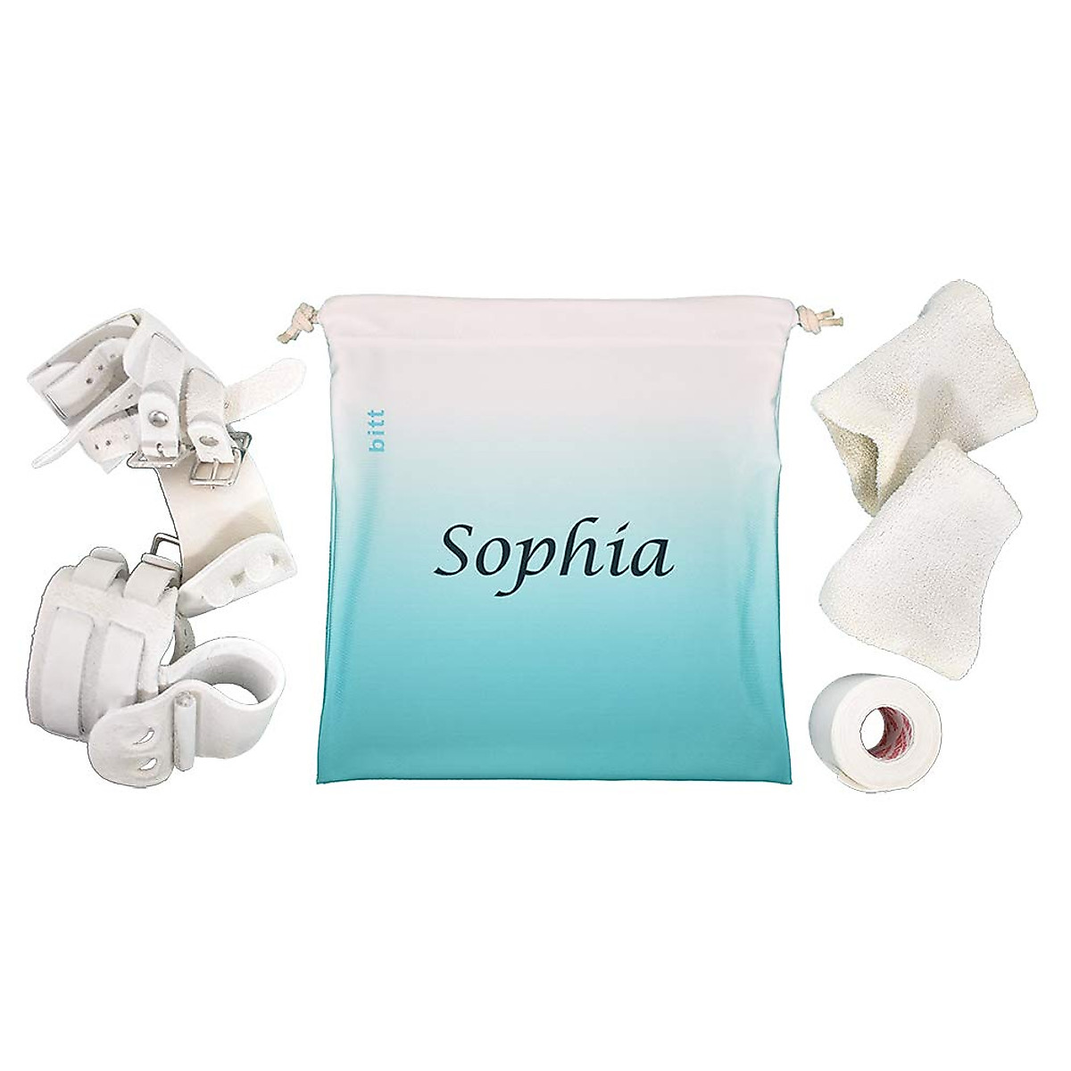 Bitt Sportswear Personalized Gymnastics Grip Bag - Ombre Colors, Customized Bag with Crystals Option (Teal Ombre)