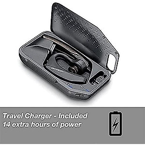 Plantronics Voyager 5200-UC Bluetooth Headset Bundle w/Bonus Wall Charger #206110-01-B | for Smartphones PC MAC Using RingCentral Software or App