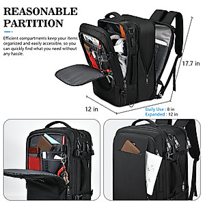 LOKASS 55L Travel Backpack All in One Carry on Backpack/Handbag/Shoulder bag, Flight Approved Travel Essentials Luggage Bag for Business Trip Travel, with Removable Toiletries Display Bag