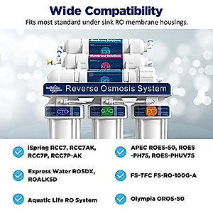 Membrane Solutions Reverse Osmosis Membrane 50 GPD 11.75"x1.75" RO Membrane Water Filter Replacement Fits Under Sink RO Drinking Water Purifier System 1-Pack