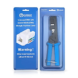 Everest Media Solutions Bundle – 2 Items: easyJACK - Speed Termination Tool + 50 Pack of RJ45 CAT6 UTP Keystone Jacks - White