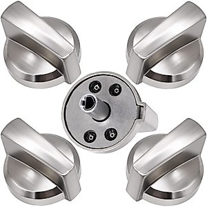 Funmit 5 Pack WB03X25796 Heavy Duty Burner Knob Exact Compatible with General Electric(GE) Stove Range Replaces AP5986232 WB03T10326 PS11721433 B071RXPPGF 4362262 Cooktop, Silver