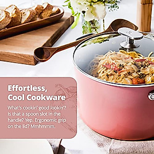 Greater Goods Party of Four Cook Kit - 10 Piece Nonstick Cookware Set for a Complete Kitchen | Non Toxic, Teflon Free Pots and Pans Work on All Cooking Surfaces, Even Induction (Coral Pink)