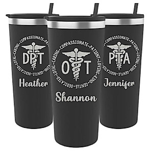 Personalized Occupational Therapist Gift-Physical Therapist Tumbler-Physical Therapy Gift-Physical Therapist Assistant-DPT Tumbler-PT Black