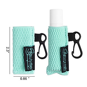 Beautyflier Cute Elastic Lip Balm Holder Keychain, Lipstick Sleeve Chapstick Sleeve Holder for Burts Bees Chapstick