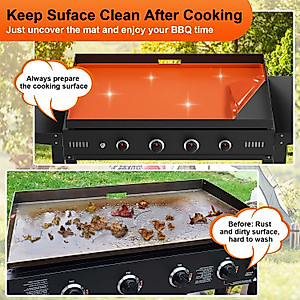 28 Inch Silicone Griddle Mat for Blackstone, Heavy Duty Food Grade Silicone Protective Griddle Cover Blackstone Griddle Accessories Heat & Cold Resistant, Prevent Rust&Dust