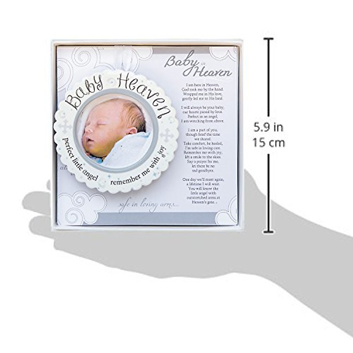 The Grandparent Gift Baby Heaven Infant Loss or Miscarriage Gift, Hanging Ornament or Sitting Mini Photo Frame with Sentiment