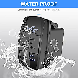 2023 Upgrade Rocker Switch Style USB Charger 12V/24V Dual USB Car Charger Adapter