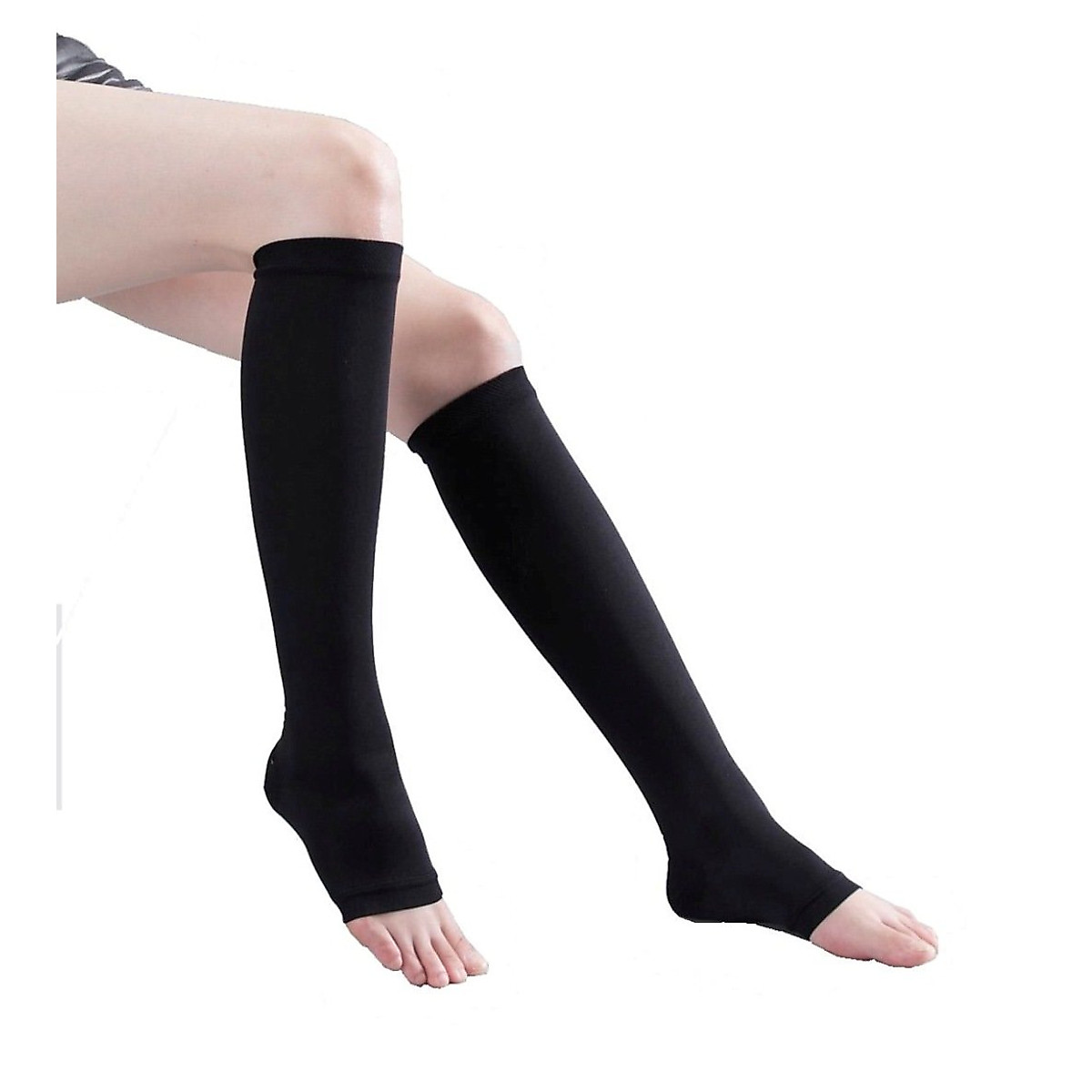 PHITEN TI Compression Socks, Black, Women's Shoe Size: 8-11