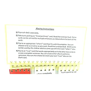 MAD Skillz: A Thoughts & Emotions Sentence Completion Card Game for Taking Control of Feelings/Emotions; Autism; ADHD; Helps Kids Make Positive Choices; Teaches Mindfulness; Hardcover and Laminated