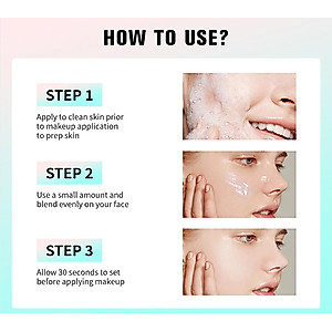 2 Pcs Power Grip Primer for Face Foundation,Hydrating Base Face Primer Gel Long-Wear Primer Foundation Face Moisturizes Makeup for Oily and Dry Skin (Evens Skin Tone+Hydrates Skin)