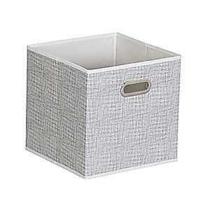 Household Essentials White Mix Set of 6 Open Fabric Cube Storage Bins, 11 x 11