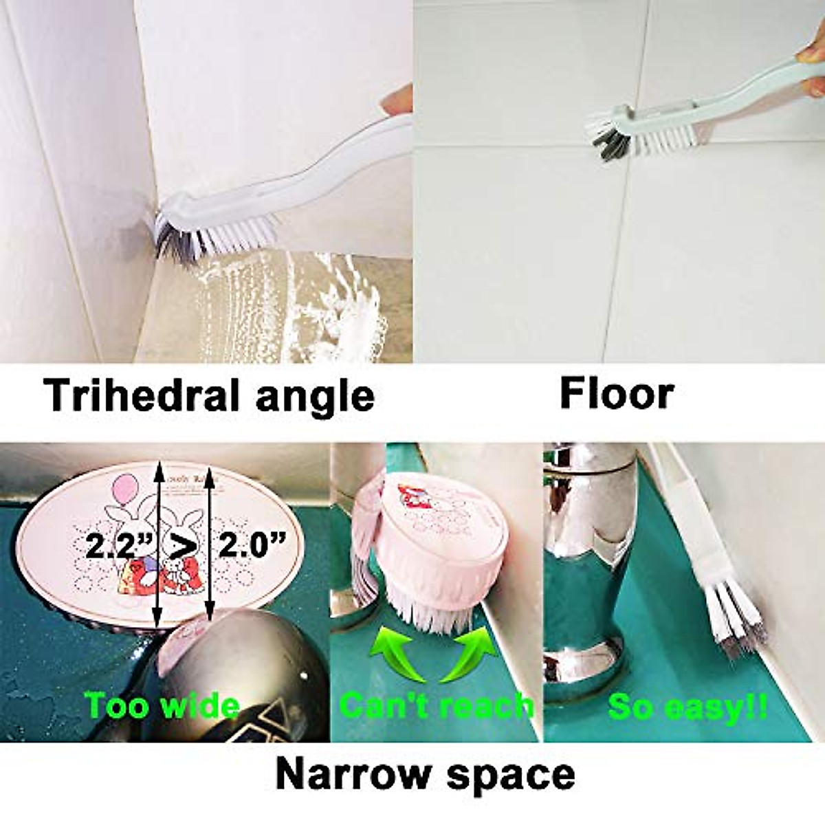 AncBace Dish Brush Kitchen Cleaning Brush Bottle Brush Bathroom Scrub Brushes Sink Household Pot Pan Edge Corners Tile Lines Brush with Stiff Bristles