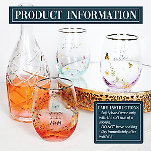 Pavilion - Friend 20-ounce Stemless Wine Glass, Diamond Wine Glass, Friendship Wine Glass For Women, Birthday, Wedding, Christmas, Mothers Day Gift For Women Friend, 1 Count, Multicolor