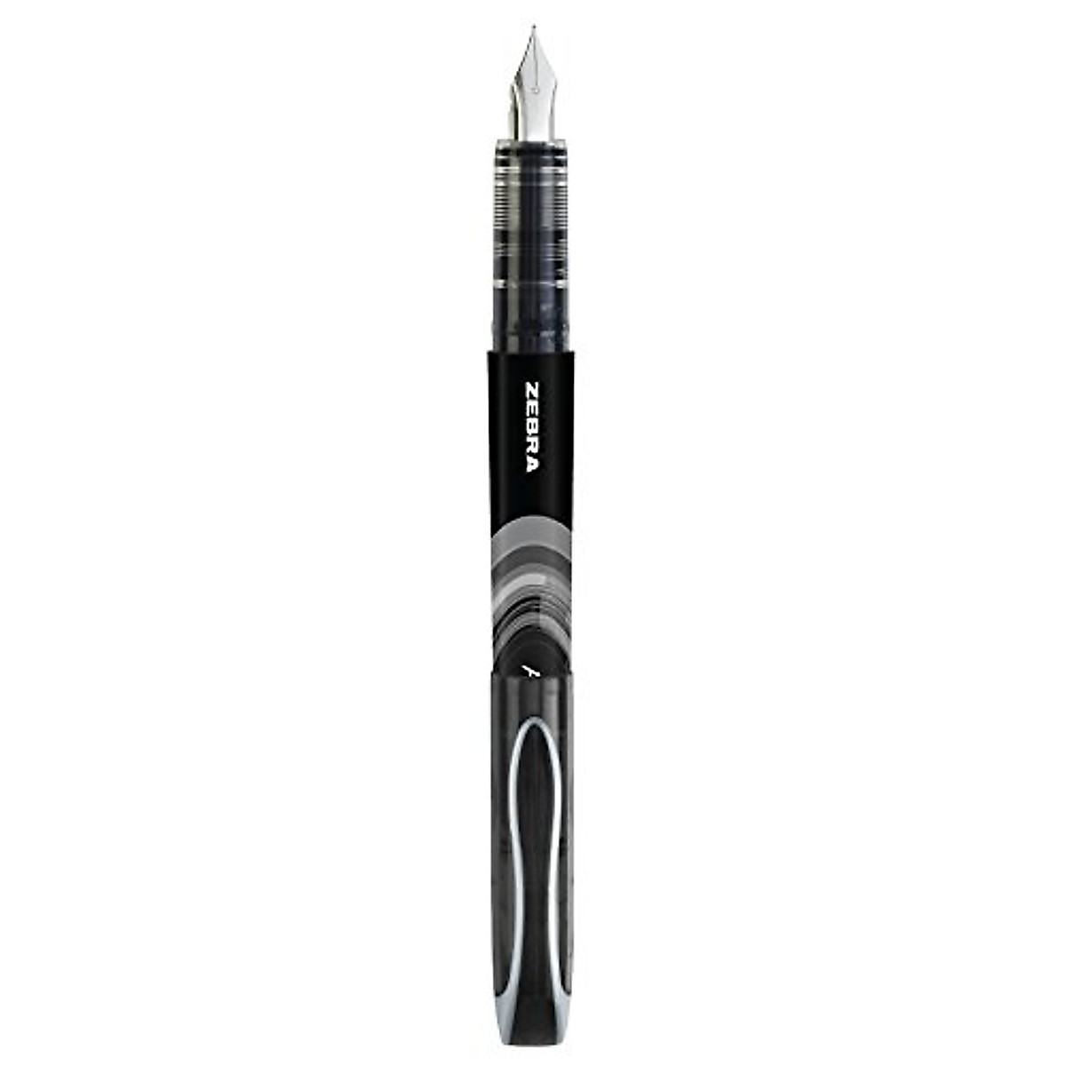 Zebra Pen Zensations Fountain Pen Set, Fine Point 0.6mm, Black Non-Toxic Ink, Stainless Steel Nib, Disposable, 2-Pack (04112)