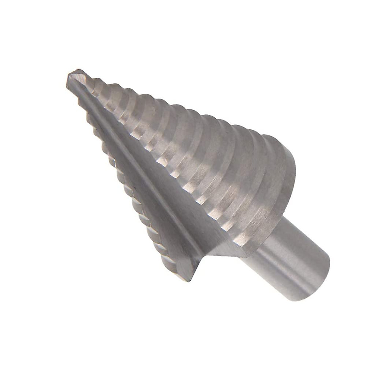 Utoolmart Step Drill Bit HSS 5mm to 35mm 13 Step Size Titanium Coated Straight Flutes Round Shank for Metal Wood Plastic Silver 1pcs