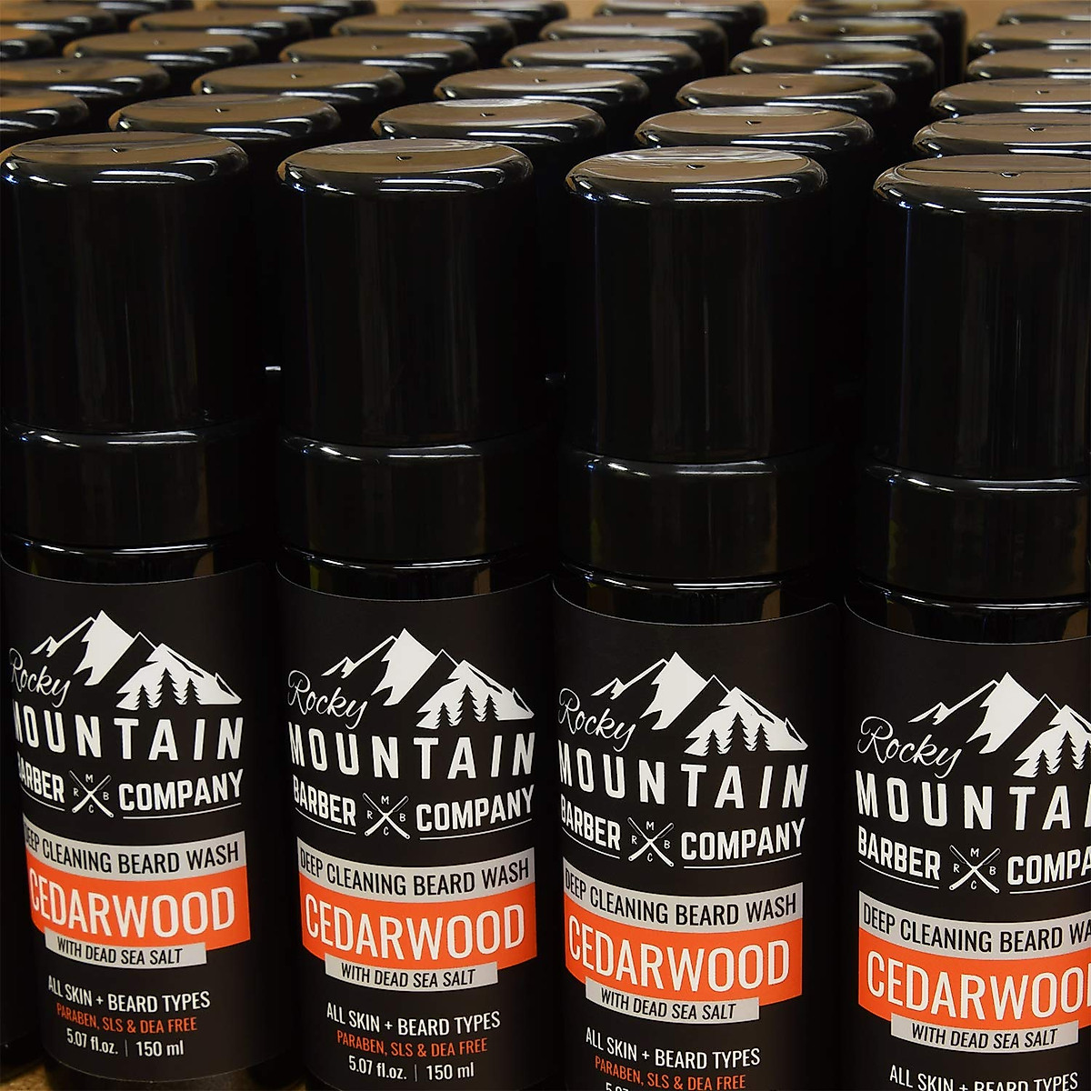 Foaming Cedarwood Beard Wash - With Cedarwood Essential Oil, Vitamin B5 & Dead Sea Salt – 5 oz by Rocky Mountain Barber Company