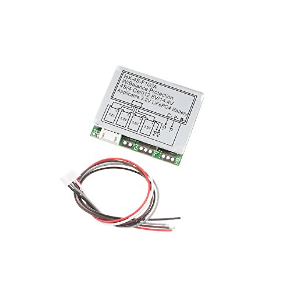 NOYITO 100A 4S 3.2V Lithium Iron Phosphate Battery Protection Board 12.8V with Balance Over-Current Over-Charge Over-Discharge Short-Circuit Protection
