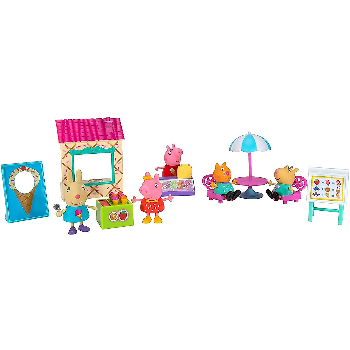 Peppa Pig Family Beach Day Playset, 13 Pieces - Includes Family Character Figures, Accessories & Bonus Mystery Friend - Summer Toy Gift for Kids - Ages 2+