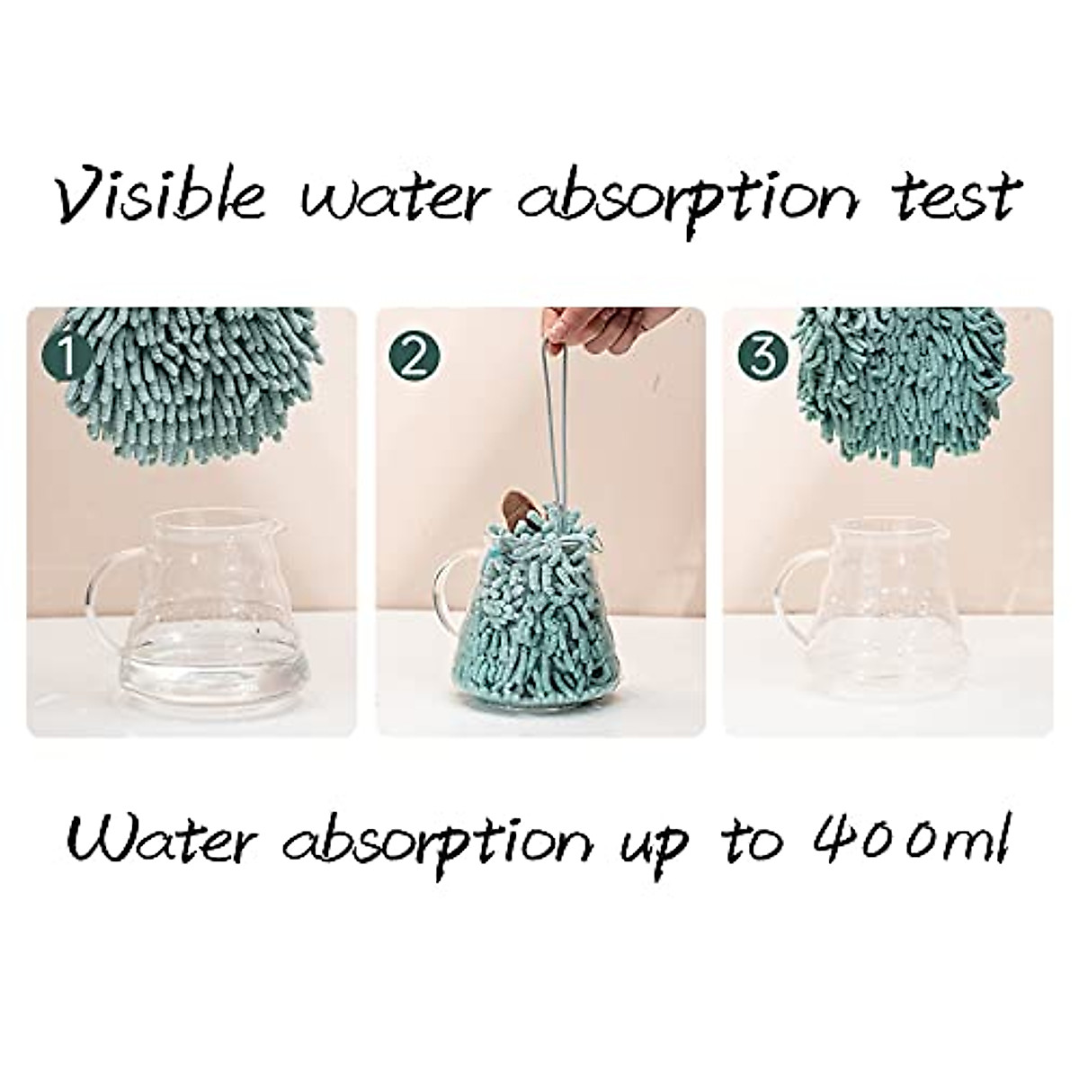 Wucmene Hand Towels for Bathroom Decorative Set, Chenille Hanging Hand Towel Ball Microfiber Plush Absorbent Soft Small Bath Towel with Loop for Kitchen Sink or Powder Room (Purple+Yellow)