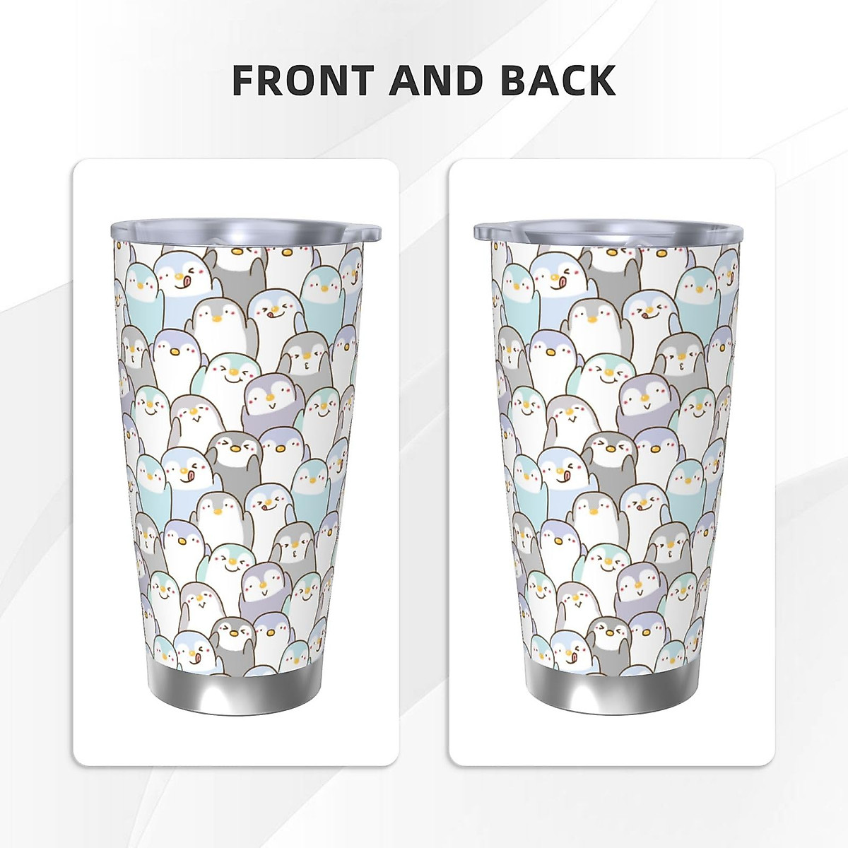 CHASOEA Penguin Tumbler 20oz Cute Animal Stainless Steel Vacuum Insulated Tumblers with Lid and Straw Travel Coffee Mug Tea Wine Cups Water Bottle Gifts for Women Penguin Lovers