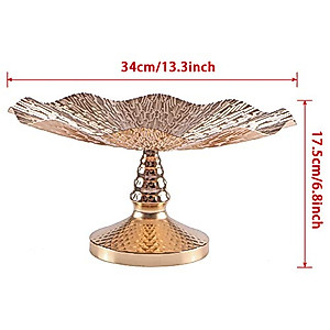 MDLUU Centerpiece Bowl, Centerpiece Holder Tray, Pedestal Decorative Bowl for Dining Room Table, Coffee Table, Living Room Decor, 13.3''Dia.×6.8''H (Gold)