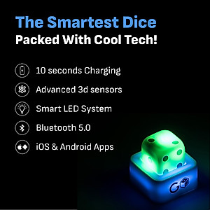 GoDice Full Pack - 6 Smart Connected Dice. Brings The Best Dice Games of All Time to the 21st Century. Educational, Fun, and Innovative Games for Family, Friends, Game nights. Free App. Cool Tech Gift