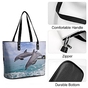 Womens Handbag Dolphin Leather Tote Bag Top Handle Satchel Bags For Lady