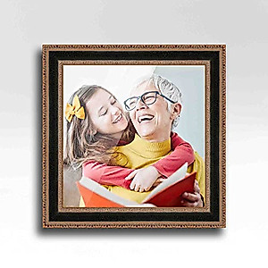24x24 Frame Gold Real Wood Picture Frame Width 1.75 Inches | Interior Frame Depth 0.5 Inches | Millard Distressed Photo Frame Complete with UV Acrylic, Foam Board Backing & Hanging Hardware