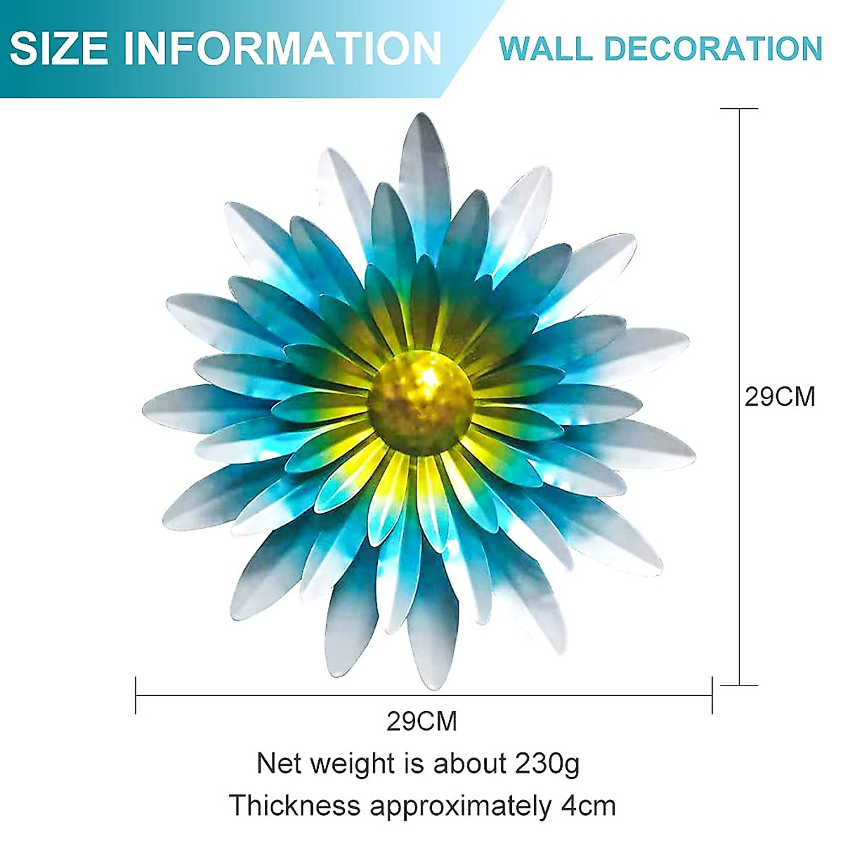 YURRUON Metal Flowers Wall Décor Wall Art Decorations Metal Flower Wall Sculpture Hanging for Home Bedroom Living Room Bathroom Patio (Purple)