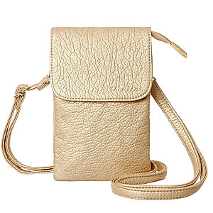MINICAT Roomy Pockets Small Crossbody Bags Cell Phone Wallet Purses for Women(Gold)