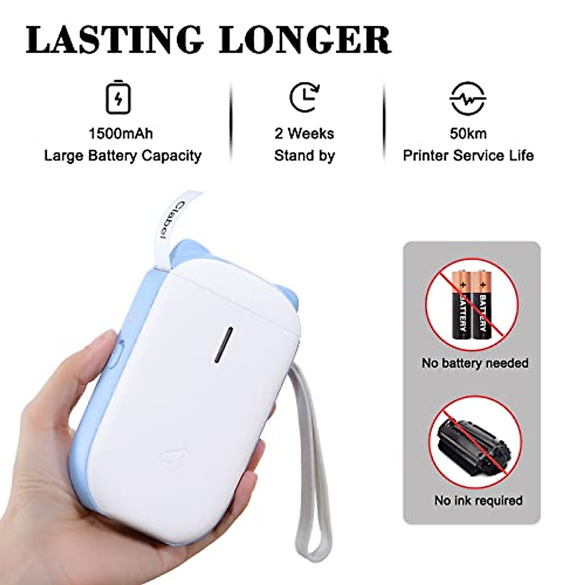 2022 Label Maker Machine,520B Wireless Bluetooth Portable Label Printer with Label Tape Included Multiple Templates, USB Rechargeable for Halloween Decoration Home Office and Store Organization, Blue