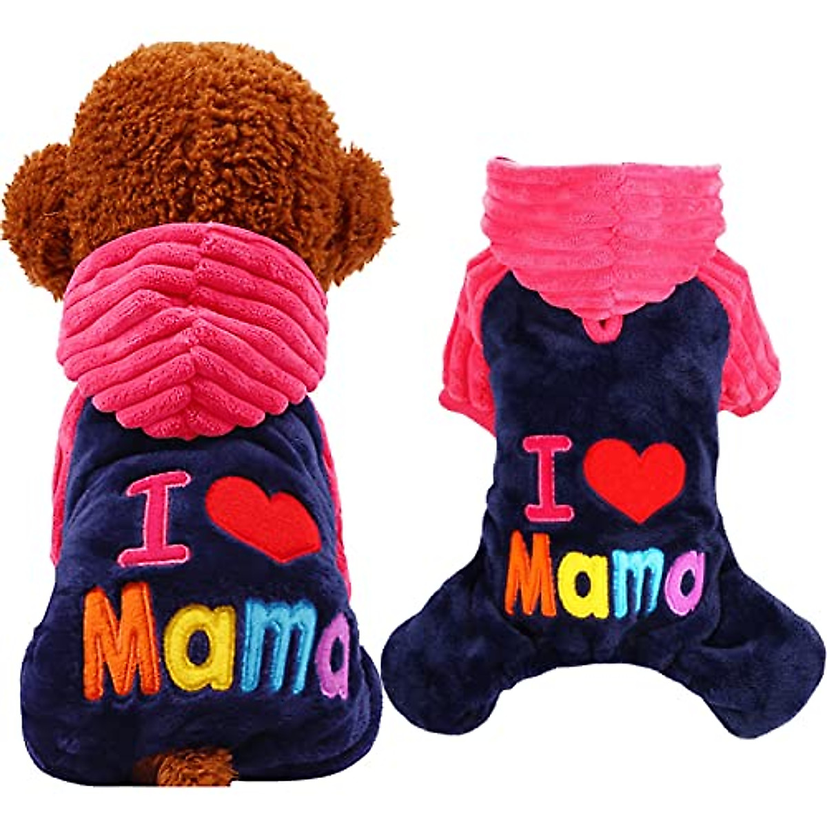 Pet T-Shirts for Small Dogs Boy Pet Four Legged Autumn Winter Thick Clothes I Love Mom Papa Pet Clothes Hangers and Rack