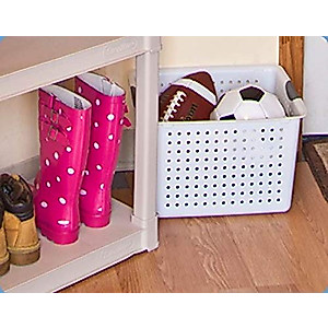 Sterilite Deep & Medium Ultra Plastic Storage Bin Organizer Basket Pair (6 Pack)