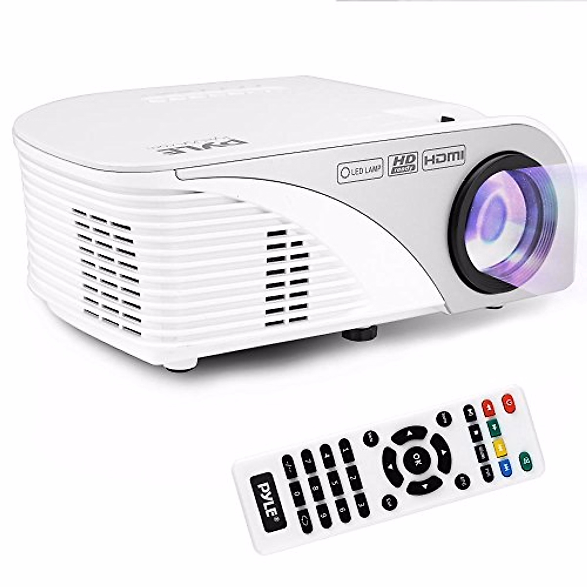 Pyle Video Projector 1080p Full HD Digital Multimedia Mini Home Theater Cinema - Compact, Portable with Remote, LCD Led Lamp Display Screen, HDMI & USB Inputs for TV, Laptop, PC & Computer - (PRJG95)