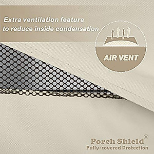 Porch Shield Patio Table Cover - Waterproof Outdoor Dining Table and Chairs Furniture Set Cover Square - 102 x 102 inch, Light Tan & Khaki