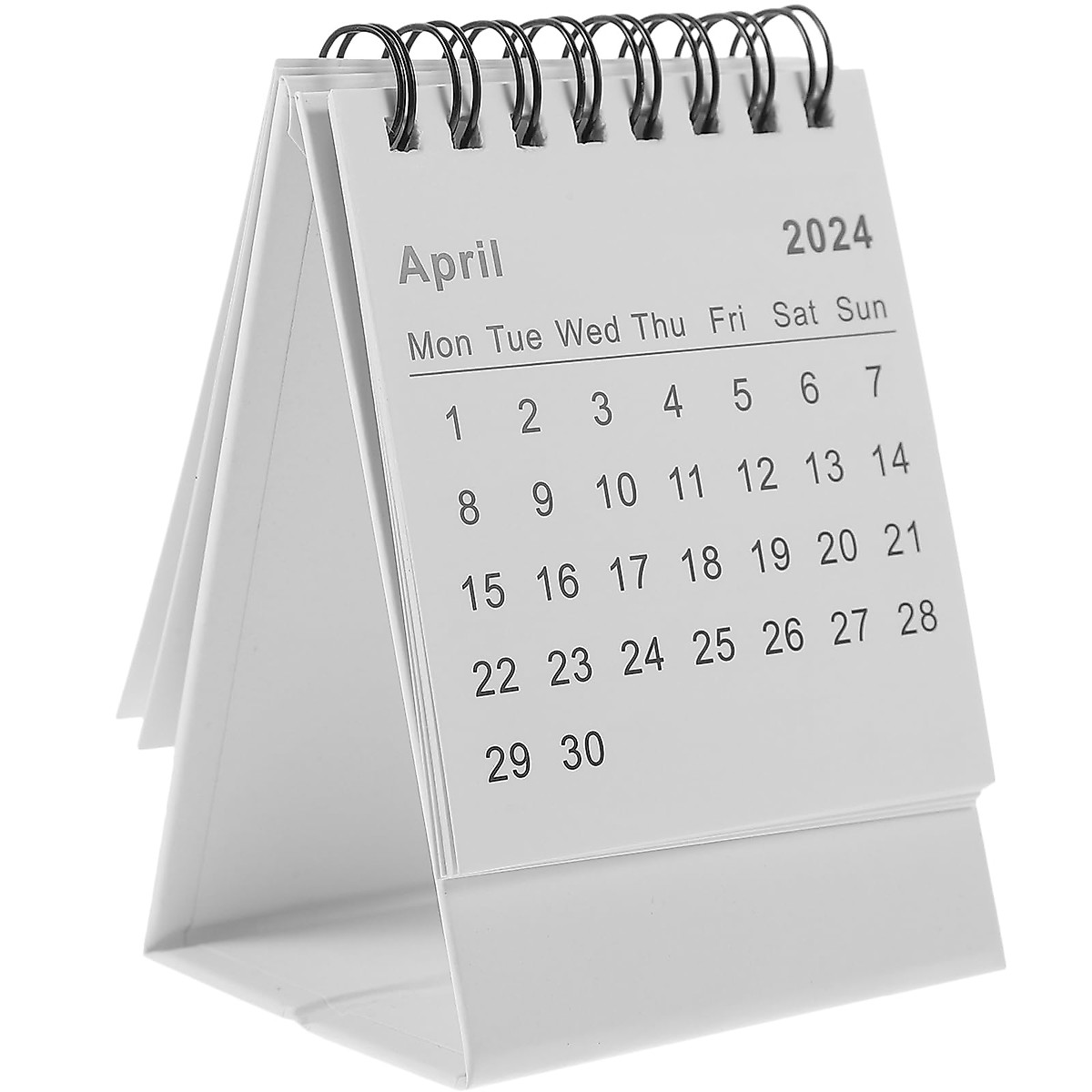 NUOBESTY Desktop Calendar 1Pc, 2024 Mini Stand Up Table Calendars Desk Coil DIY Memo Pad Yearly Agenda Organizer Schedule Planner for, Home, Office - White
