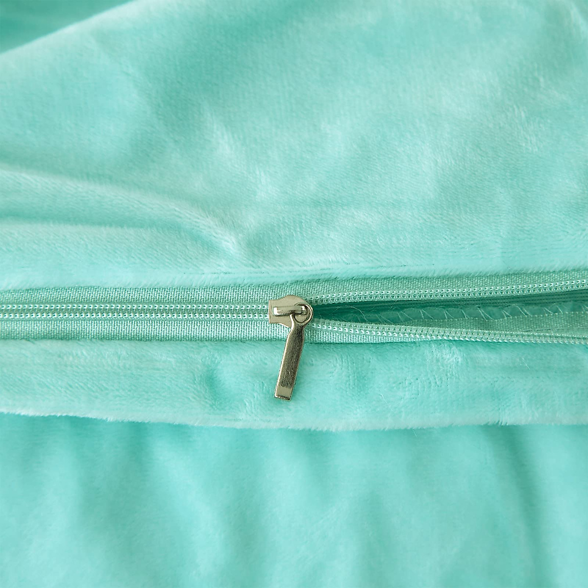 EMME Plush Shaggy Duvet Cover Set Twin Size Fluffy Fuzzy Comforter Cover Set for Twin Bed 2 Pieces Luxury Soft Bedding Duvet Covers (Aqua, Twin)