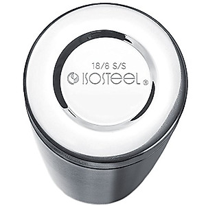 Isosteel VA-9901D 1.0 litre, Double Walled Duo-Vacuum Flask, 2 Stainless Steel/Plastic Screw-on Mugs, Food Grade 18/8 Stainless Steel
