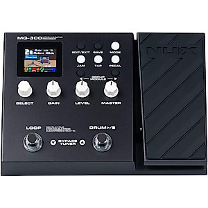 Briskdrop NUX MG-300 Multi Effects Pedal Bundle with 2 Instrument, 2 Patch, 3.5mm Aux Cables & Snark Tuner, Silver