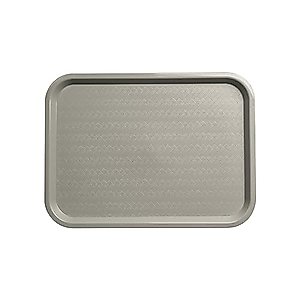 Carlisle FoodService Products Cafe Fast Food Cafeteria Tray with Patterned Surface for Cafeterias, Fast Food, And Dining Room, Plastic, 16.31 X 12.06 X 0.7 Inches, Gray, (Pack of 24)