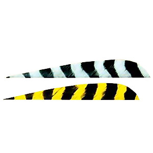 Trueflight Truflight 5" Rw Barred Feathers 6-Gray 12-Yellow