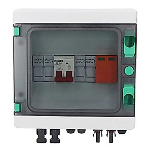 EBTOOLS PV Combiner Box 2 String Waterproof Solar Combiner Box with 15A to Protect PV Solar Panels and Inverters