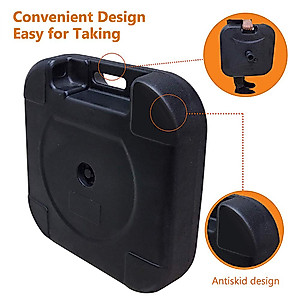LOKATSE HOME Patio Outdoor Umbrella Base Stand Weight, Plastic Square Base Water Filled for Patio Umbrellas (Black)