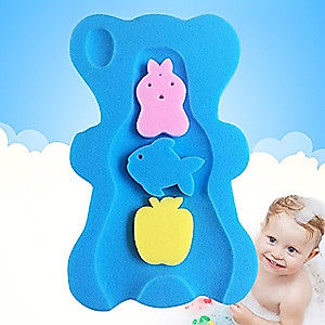 NEAGLORY Baby Infant Bath Sponge Baby Bath Mat Newborn Cushion, Blue