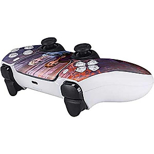 Skinit Decal Gaming Skin Compatible with PS5 and Compatible with PS5 Digital Edition DualSense Controller - Officially Licensed Disney Anna and Elsa Design